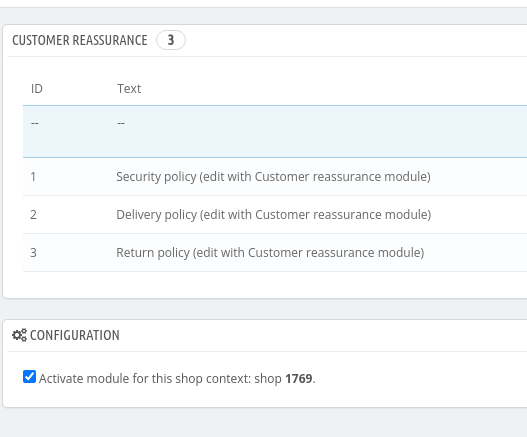 Bad display when multishop enable Blockreassurance · Issue #26025 · PrestaShop/PrestaShop · GitHub