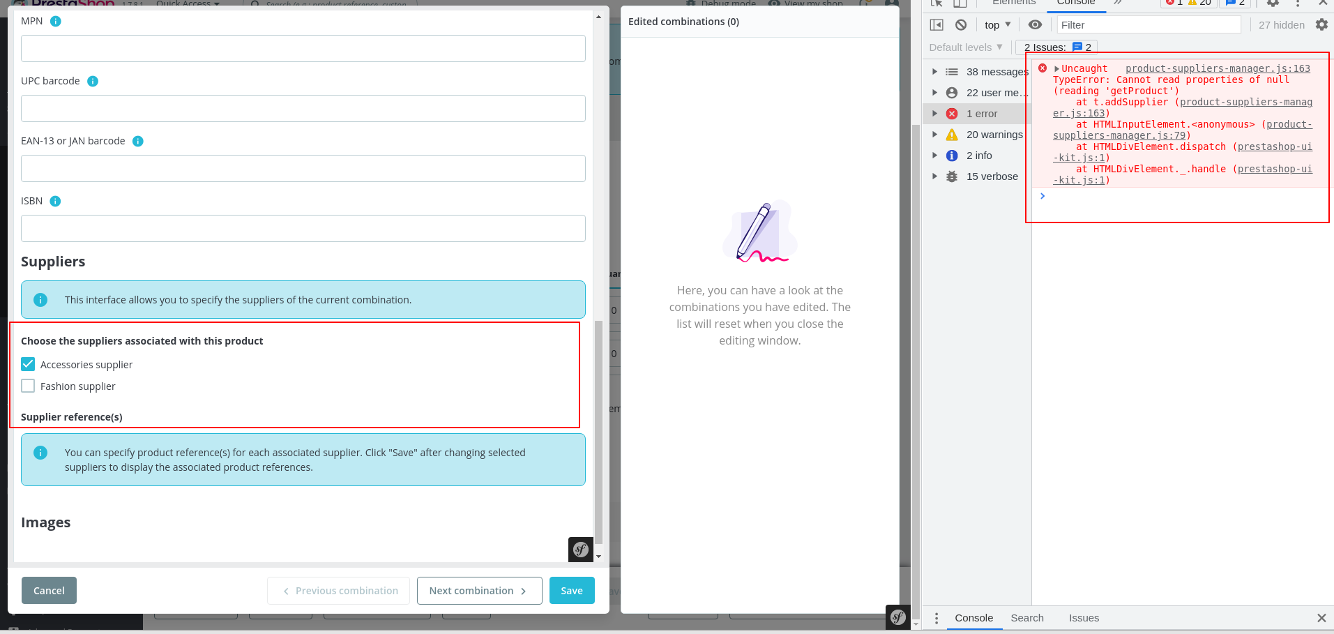 Combination supplier selection error · Issue #26610 · PrestaShop ...