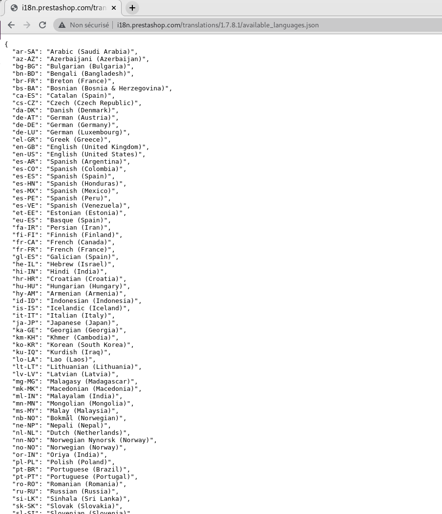 Translations Server Is Broken · Issue 26674 · Prestashopprestashop 