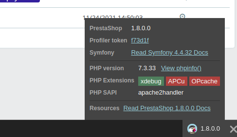 BO - the version of PrestaShop in the toolbar symfony is not correct · Issue #26760 · PrestaShop ...
