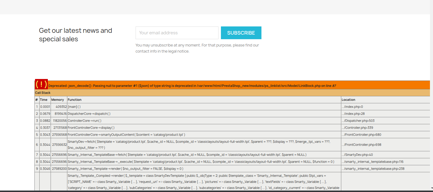 [PHP8.1] The module ps_linklist is not compatible with php8.1 · Issue #28633 · PrestaShop ...