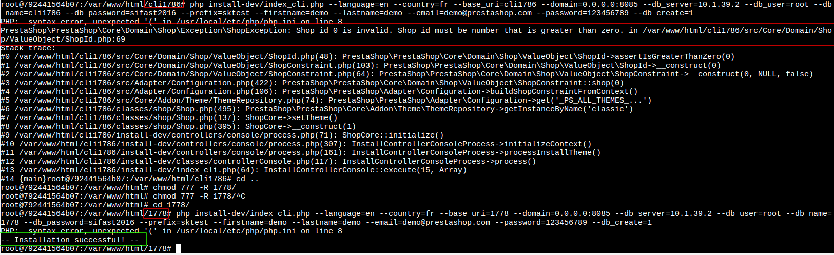 IN - Install a shop 1.7.8 using CLI NOK · Issue #28804 · PrestaShop/PrestaShop · GitHub