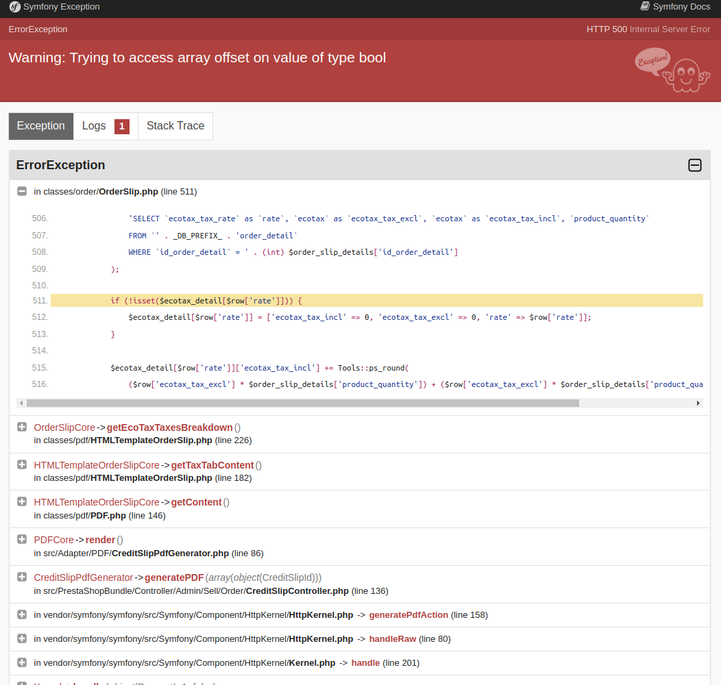 BO - credit-slips - An exception is displayed when downloading a credit slip with deleted ...