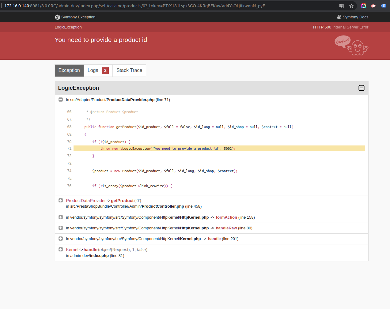 BO - Products - An exception is displayed after deleting a product created with V1 · Issue ...