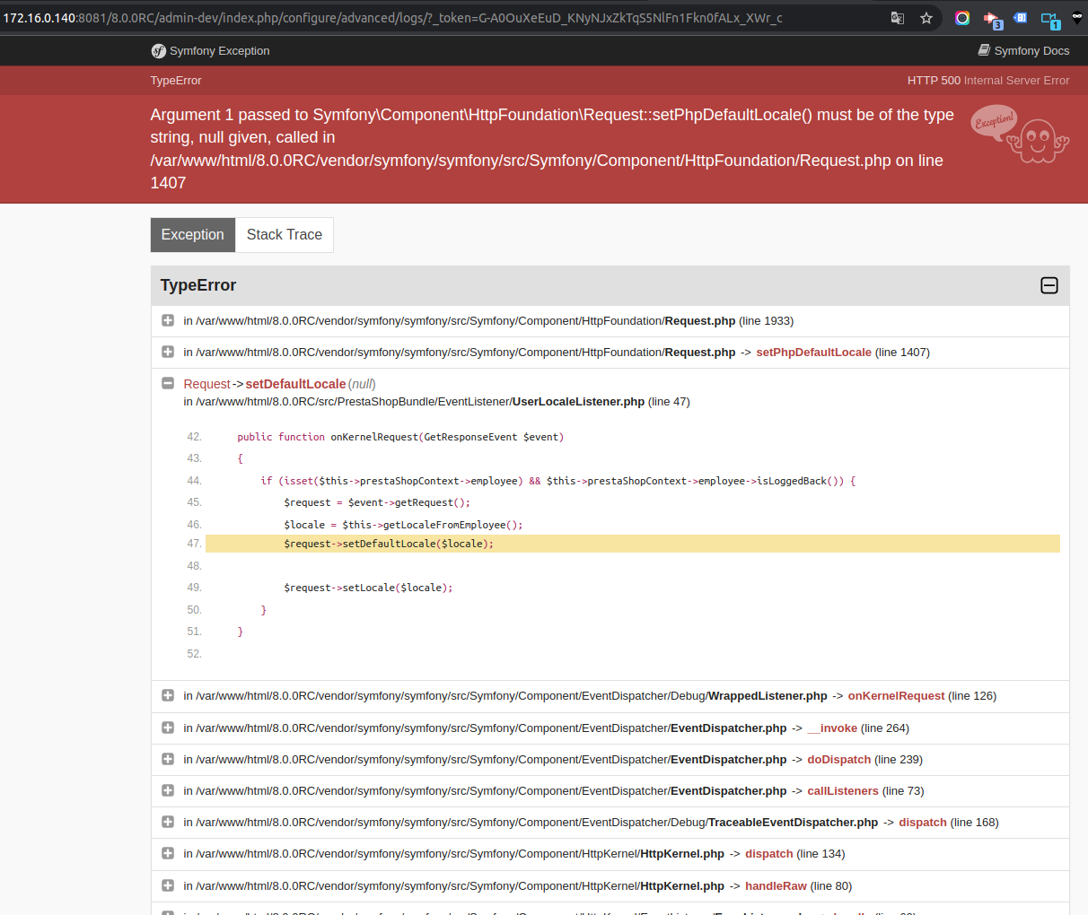 BO - An exception is displayed in all migrated page after deleting the employee language · Issue ...
