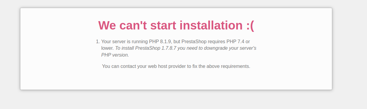 Fresh install branch 1.7.8.x is not working (with docker) · Issue #30098 · PrestaShop/PrestaShop ...