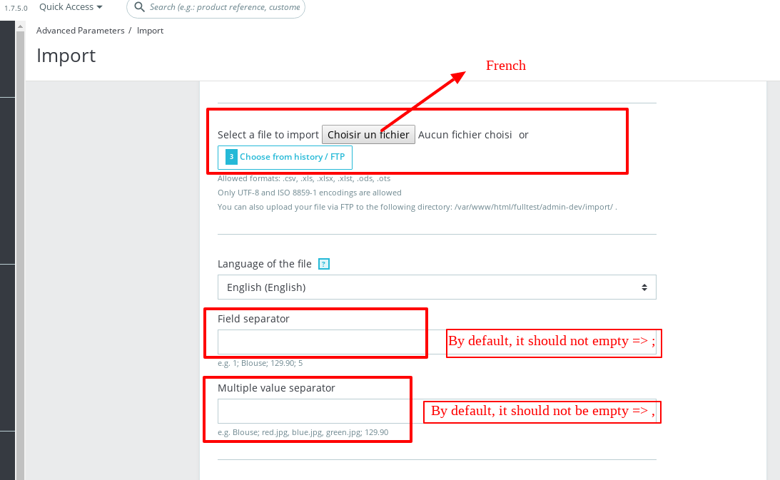 Some issues in the import page · Issue #10430 · PrestaShop/PrestaShop · GitHub