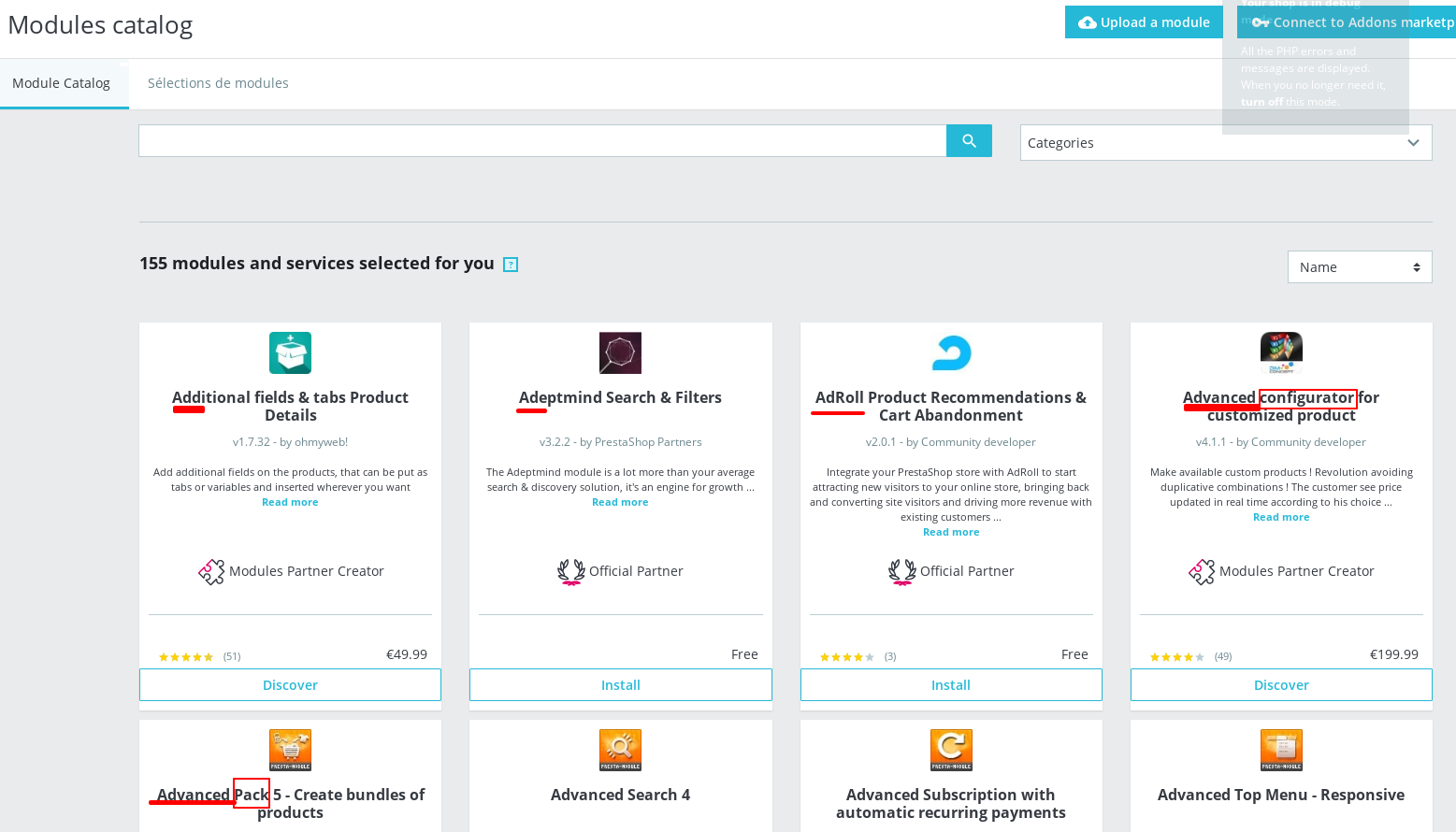 Module Catalog Page - sorting by name is not working properly when mbo is installed · Issue #82 ...