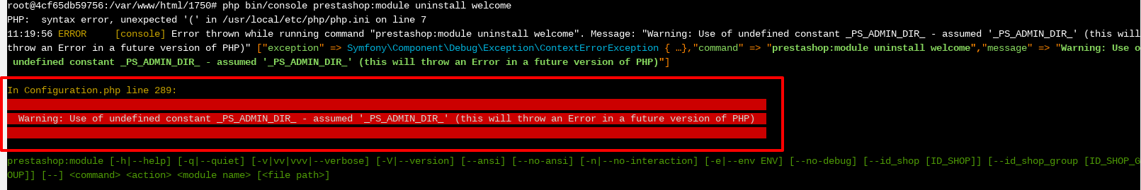 Uninstall module Welcome with CLI · Issue #12552 · PrestaShop/PrestaShop · GitHub