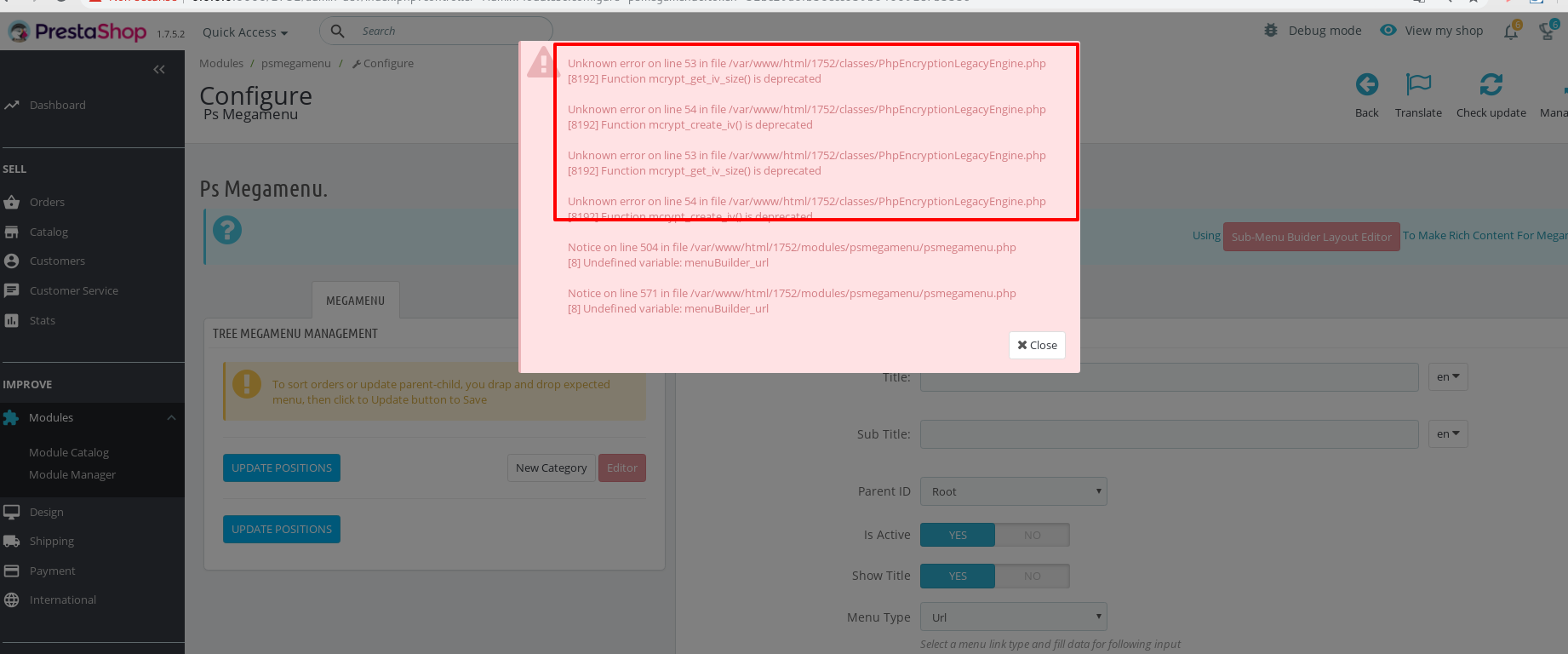 Critical error on PHP 7.1 due to deprecated function usage. · Issue ...