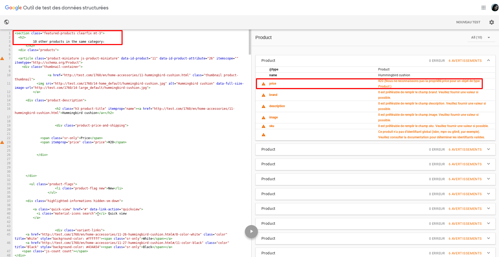 microdata errors in many pages · Issue #12694 · PrestaShop/PrestaShop · GitHub
