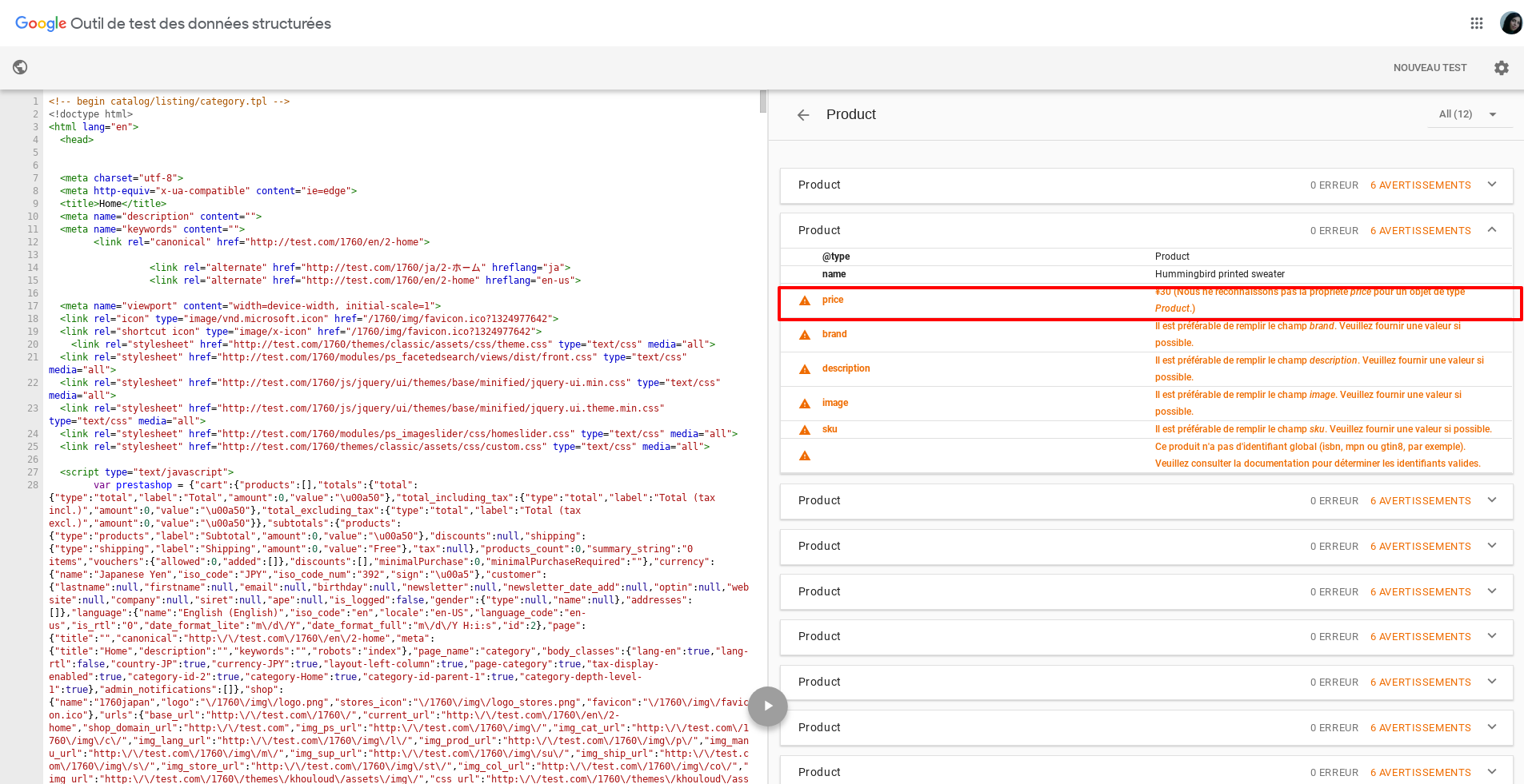 microdata errors in many pages · Issue #12694 · PrestaShop/PrestaShop · GitHub