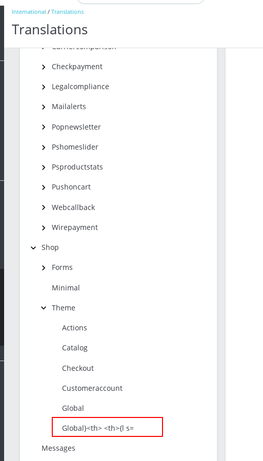 White page on each translation pages · Issue #15432 · PrestaShop/PrestaShop · GitHub