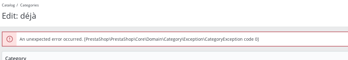 Error message when we create a new category with invalid Friendly URL ...