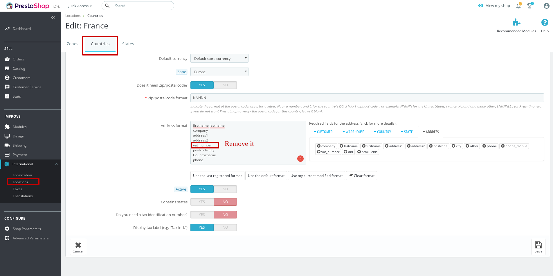 How to remove vatnumber field address page in prestashop1.7 · Issue #15644 · PrestaShop ...