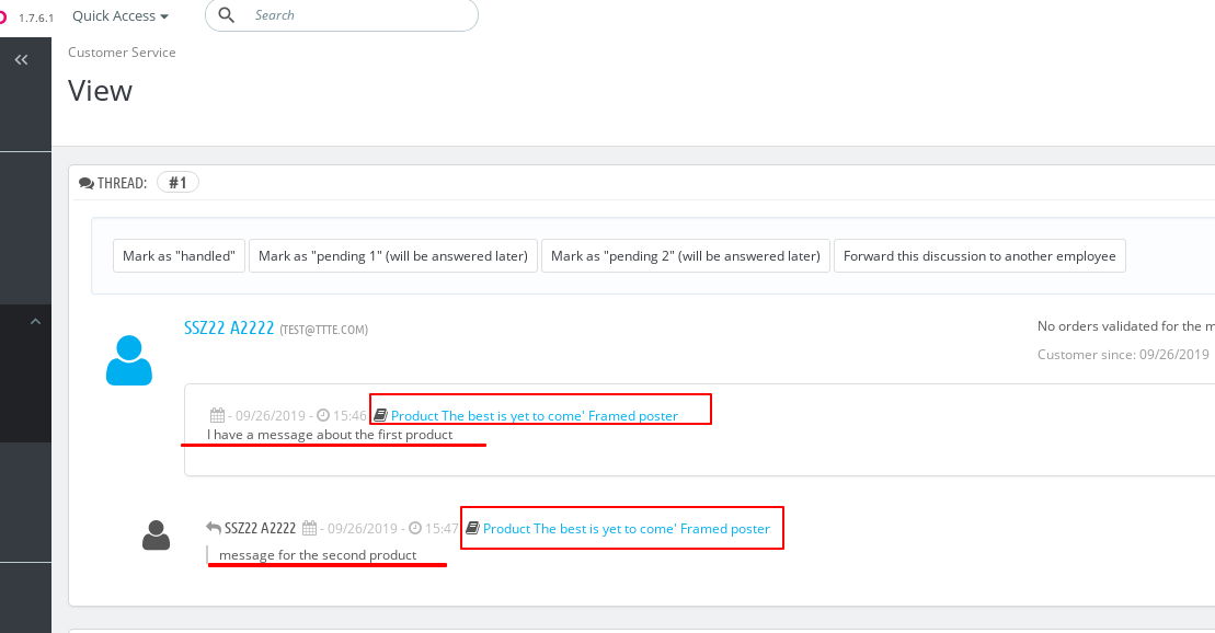 Order messages, threaded conversation, defective · Issue #15711 · PrestaShop/PrestaShop · GitHub