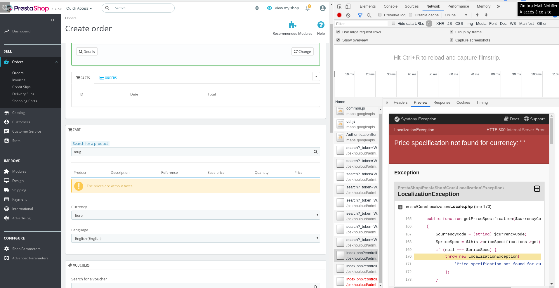 Localization exception in order creation page after clean ps install · Issue #16259 · PrestaShop ...