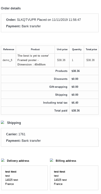 How to add "recycled packaging" in order_conf and new_order mail and on ...