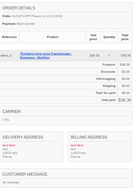 How to add "recycled packaging" in order_conf and new_order mail and on ...