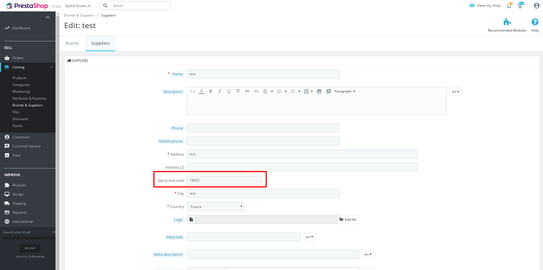 Dni And Postal Code Not Added When Creating A Supplier · Issue 17268 · Prestashopprestashop 6026
