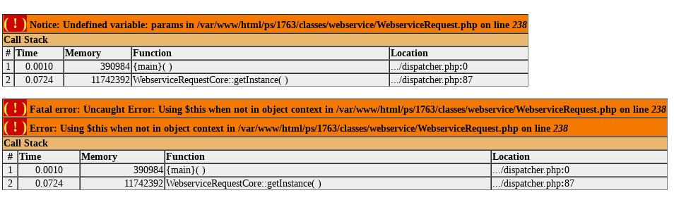 While Prestashop handling web service request, debug mode is working in reverse manner · Issue ...