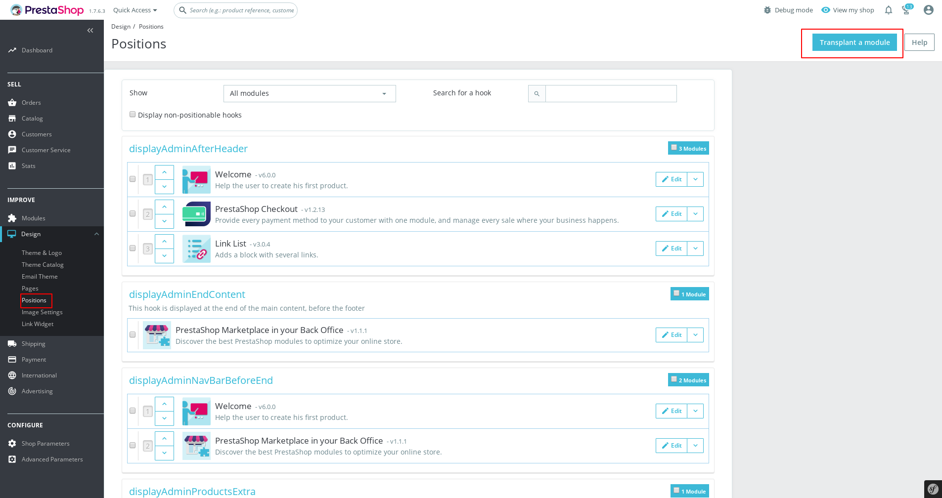 Prestashop 1.7.6.3. Modules Hook is Missing · Issue #17768 · PrestaShop ...