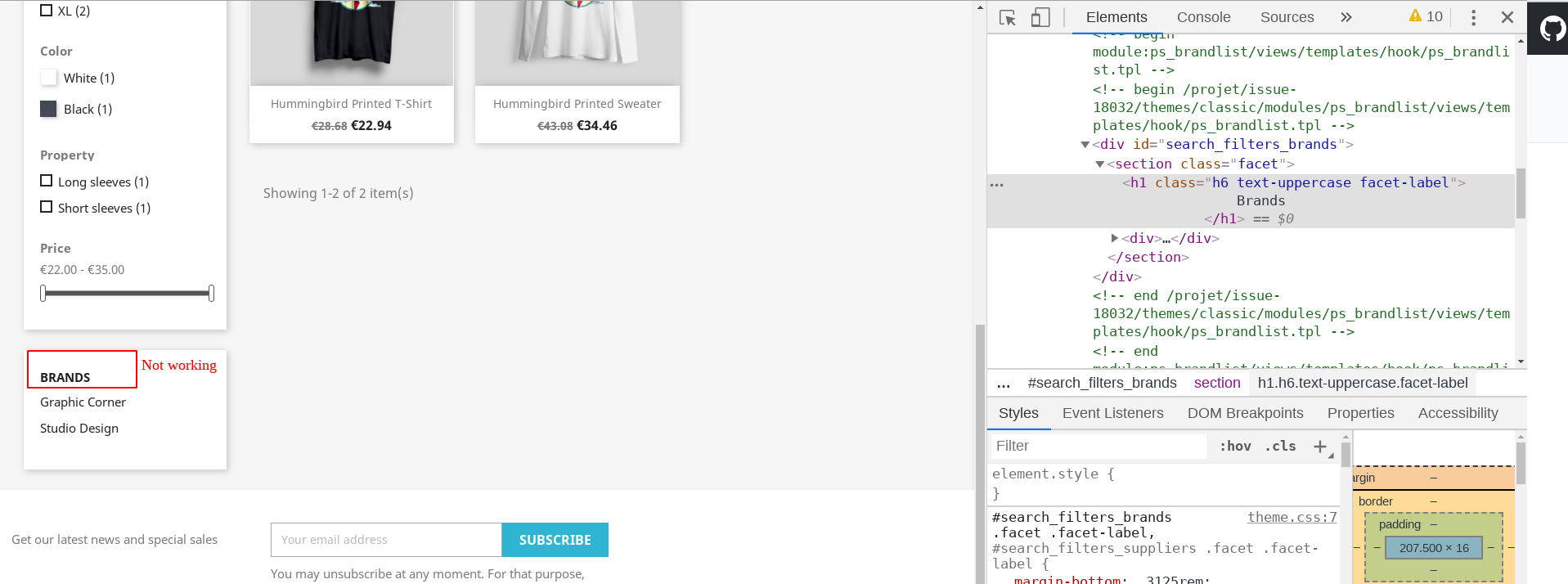 FO - `ps_brandlist` module - The title link for the Brands is not working when "Display brands ...