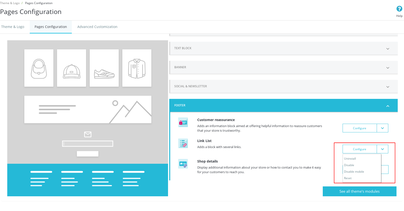 BO - Theme & Logo page - Pages Configuration - the Upgrade button is not displayed · Issue ...