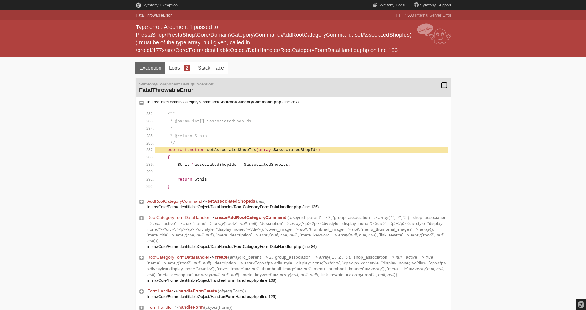 BO - Categories page - Multistore - an error is displayed where trying to create a root category ...