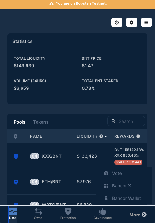 Improvement design of navigation · Issue #780 · bancorprotocol/webapp · GitHub