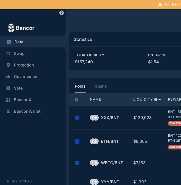 Improvement design of navigation · Issue #780 · bancorprotocol/webapp · GitHub