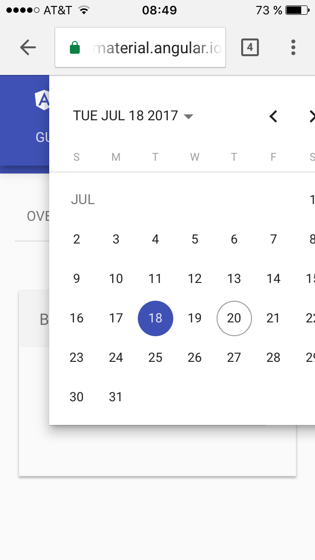 datepicker: selected date circle is out of center in mobile · Issue ...