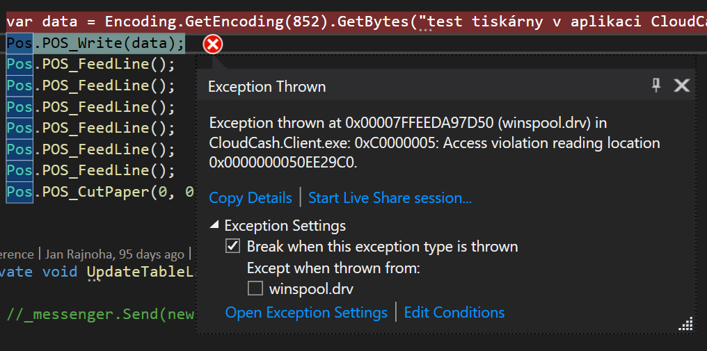 Access violation when trying to print with POS printer · Issue #1222 ...