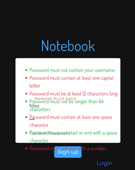Form Errors on Mobile Need to be styled · Issue #1 · Bitwise-01/Notebook · GitHub