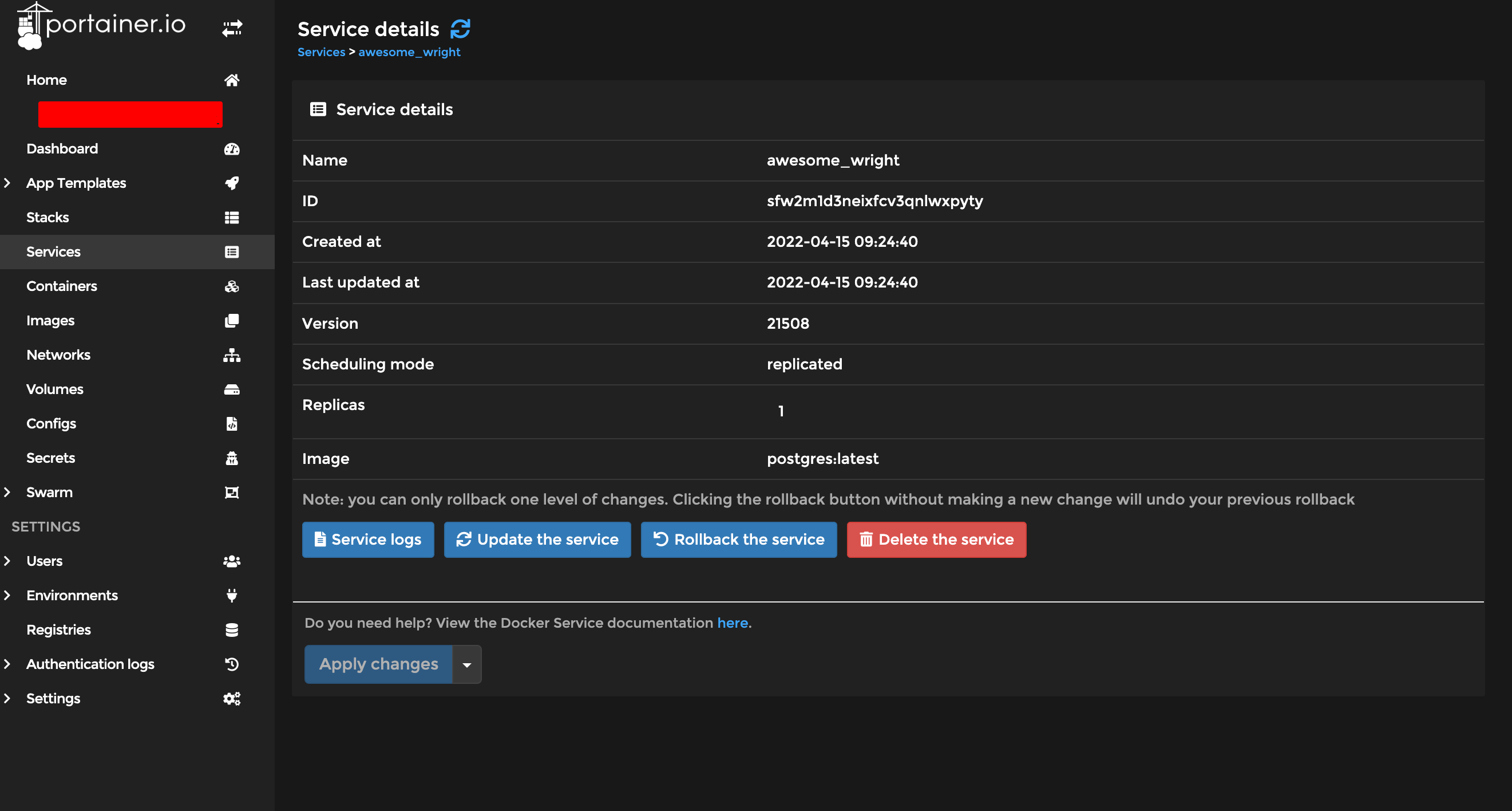 Could not find the "Service webhook" section · Issue #6766 · portainer/portainer · GitHub