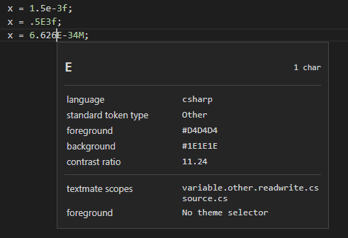 Wrong syntax highlighting when using exponents with scientific notation, like 6.626e-34 · Issue ...