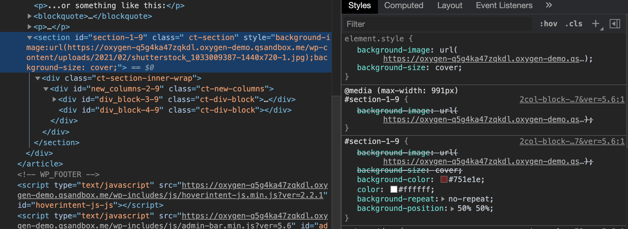 Background image variants in css overridden by inline bgimage on element · Issue #1920 · soflyy ...