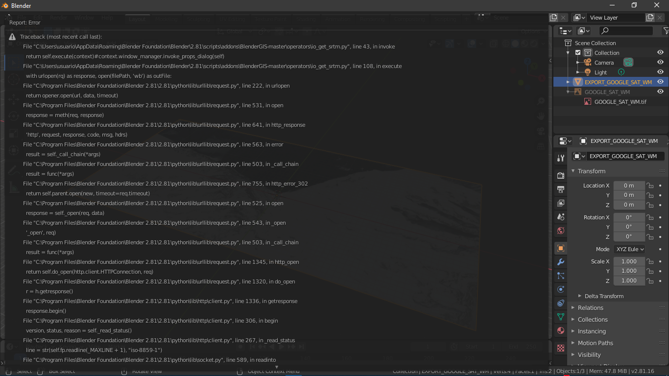 SRTM Error · Issue #272 · domlysz/BlenderGIS · GitHub