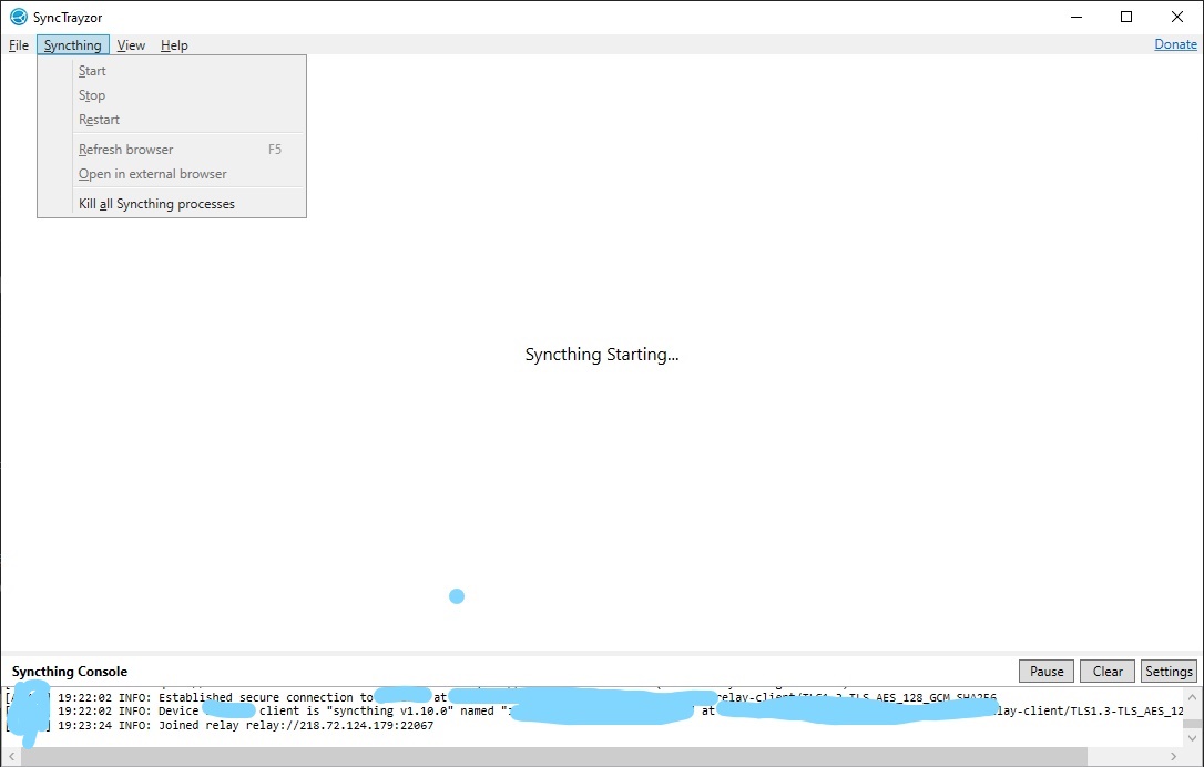 Synctrayzor displays "Syncthing starting" with white screen · Issue #581 · canton7/SyncTrayzor ...