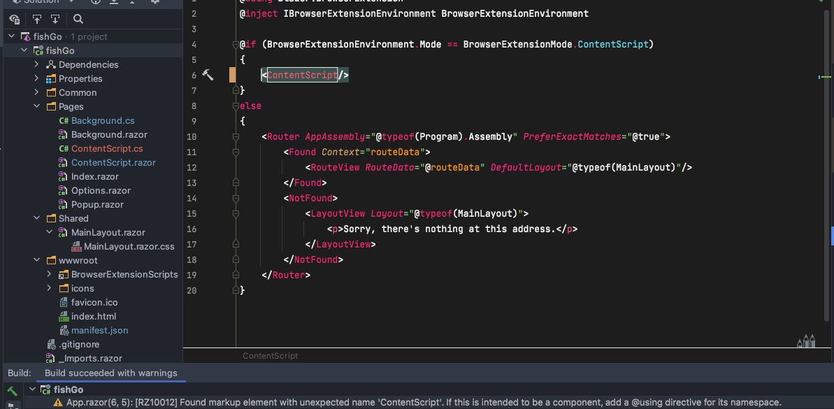 @page "/contentscript.html" is not working · Issue #23 · mingyaulee/Blazor.BrowserExtension · GitHub