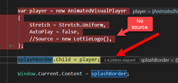 Big delay in debug to instantiate AnimatedVisualPlayer · Issue #436 · CommunityToolkit/Lottie ...