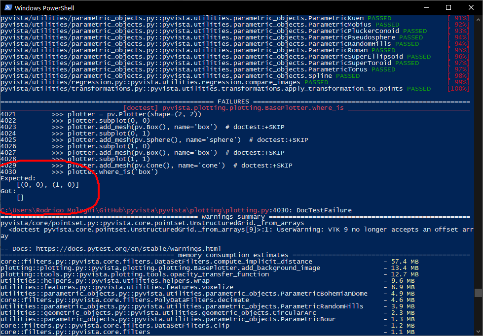 doctest isn't producing the same results as local script · Issue #1181 ...