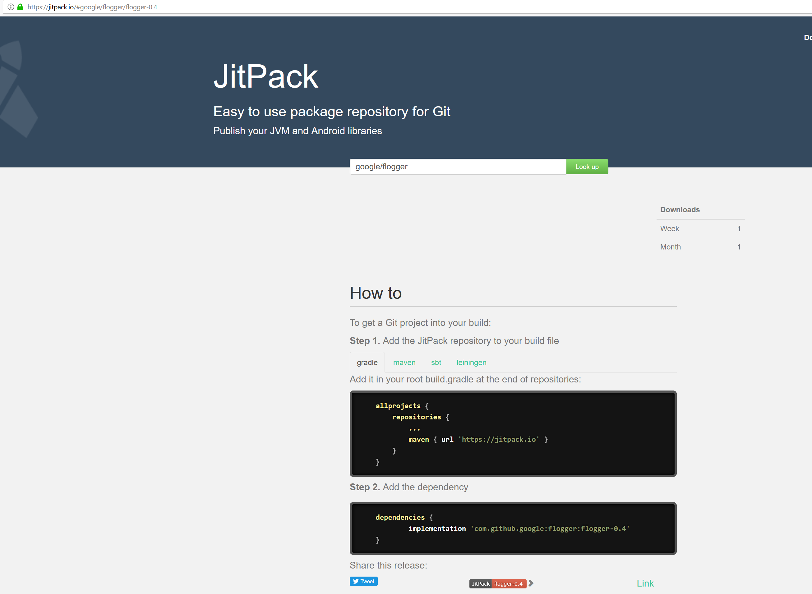 Using direct link doesn't show versions list · Issue #3963 · jitpack/jitpack.io · GitHub