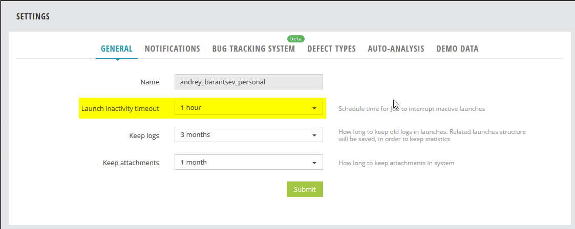 'Launch inactivity timeout' setting doesn't work · Issue #447 · reportportal/reportportal · GitHub