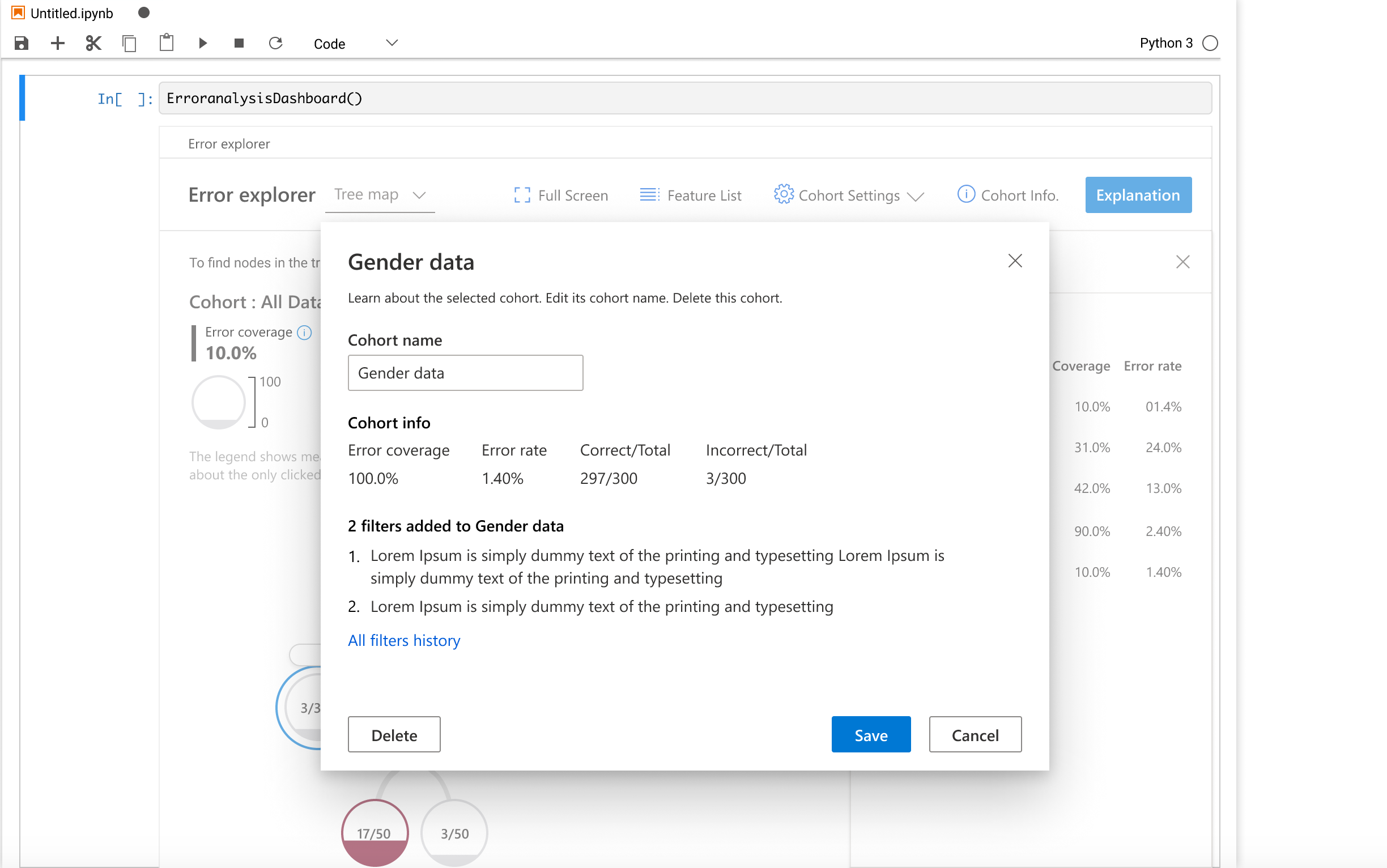 [Error Analysis] Cohort list > Panel > Each cohort should be clickable · Issue #232 · microsoft ...