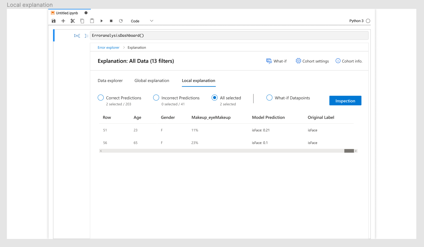 [Error Analysis] Local explanation > numbers about selected datapoints should be shown · Issue ...