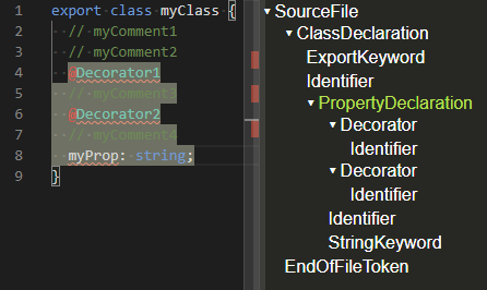 getLeadingCommentRanges with class properties and decorators · Issue ...