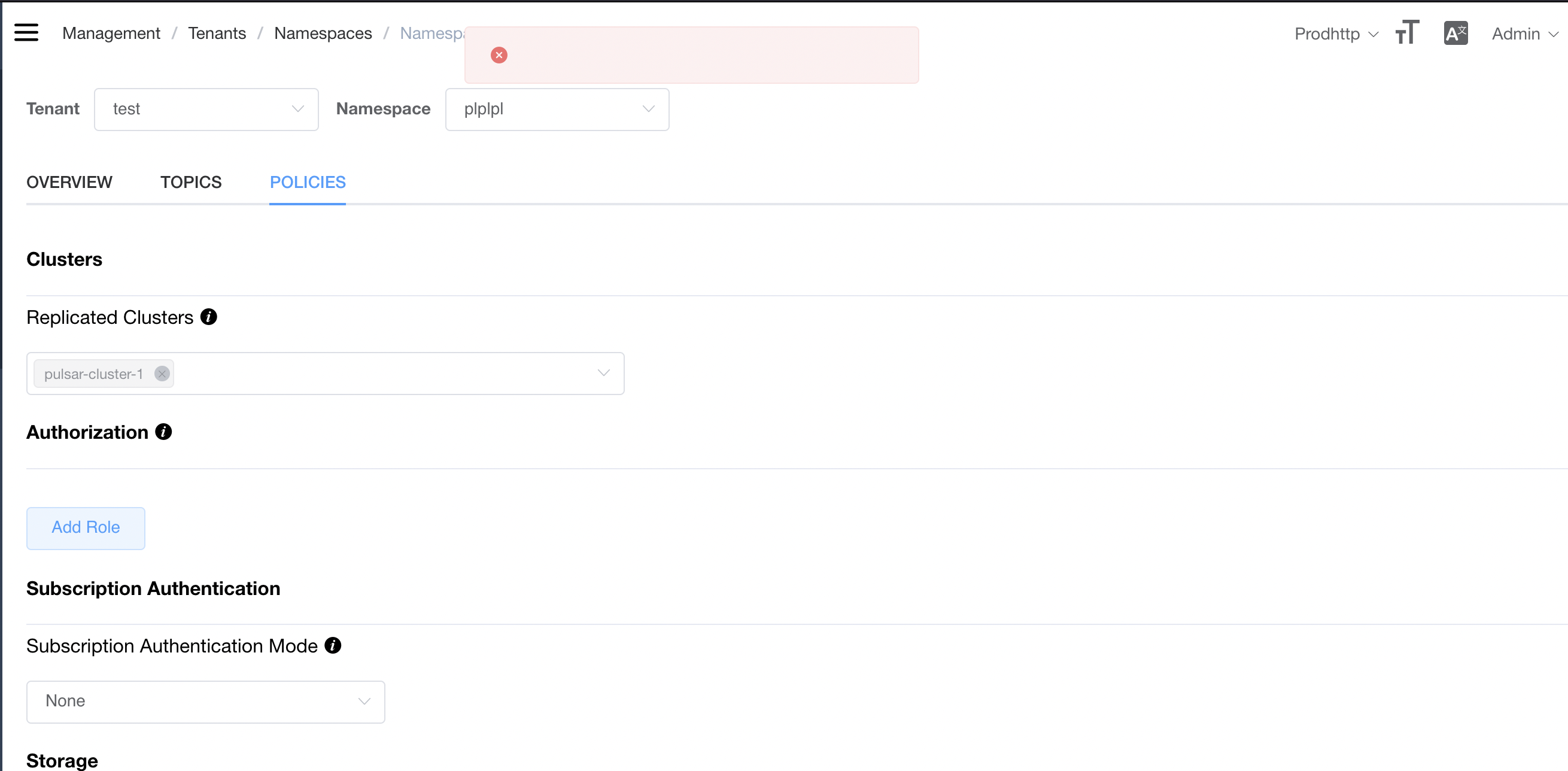 Namespace Policies Bugs · Issue 468 · Apache Pulsar Manager · Github