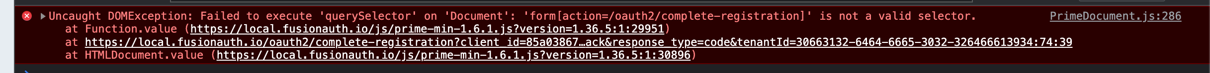 Complete Registration JS Console Error · Issue #1719 · FusionAuth/fusionauth-issues · GitHub