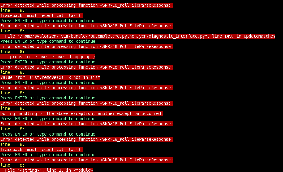 Error processing diagnostics · Issue #4013 · ycm-core/YouCompleteMe · GitHub